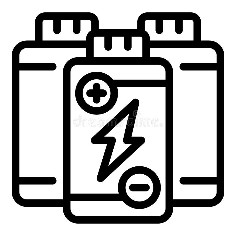 Eco Battery Icon Outline Vector. Energy Plant Stock Illustration ...