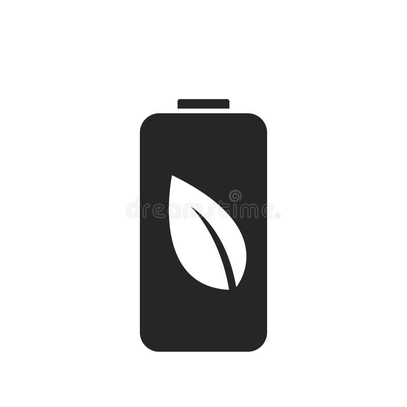 Eco Battery with Leaf Icon. Electric Energy and Environment Symbol ...