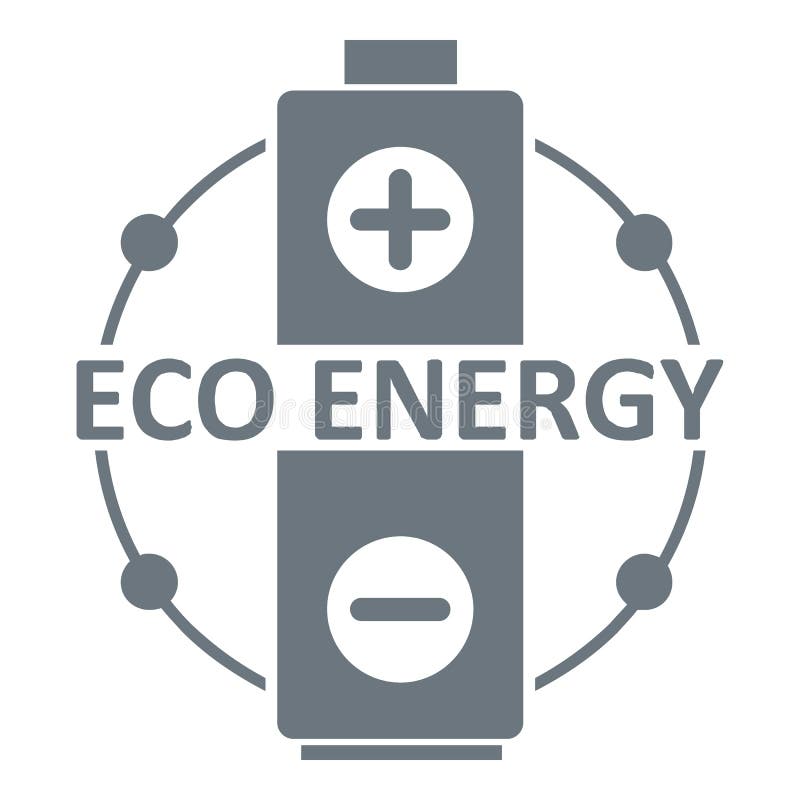 Eco Battery Logo, Simple Gray Style Stock Vector - Illustration of ...