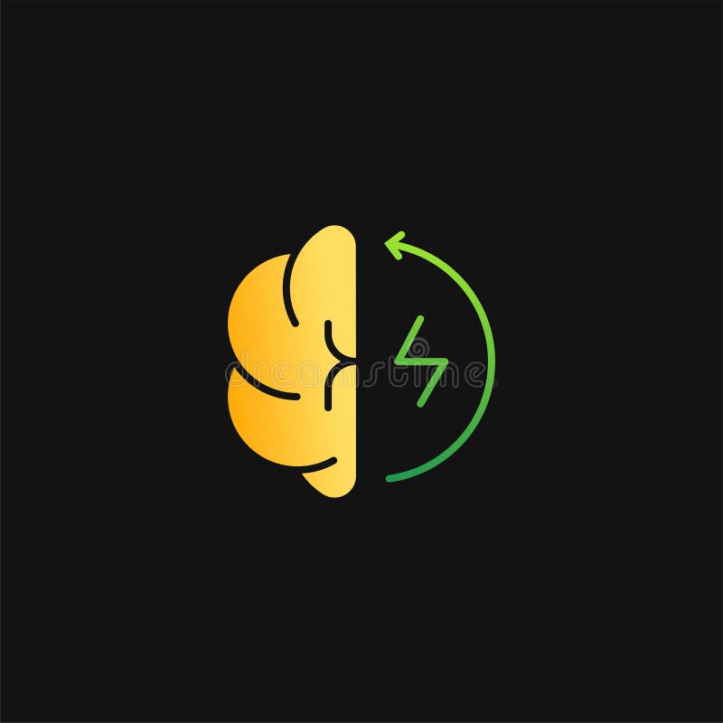 Eco Brain and Recycle Energy Icon Solid Gradient. Gradient Solid Icon. Stock Vector ...