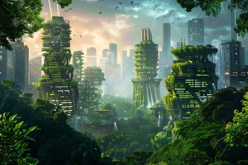 Eco Building Concept: Sustainable and Green Architectural Design Stock ...