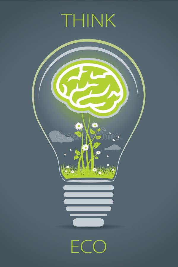 Eco bulb stock vector. Illustration of ecology, nature - 55849011