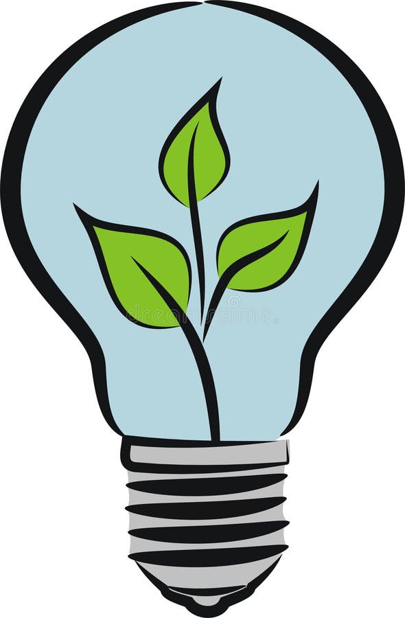 Eco bulb with plant stock vector. Illustration of invention - 70575283