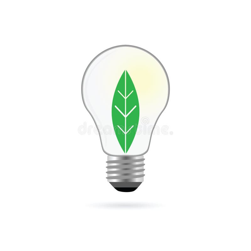 Eco bulb with plant vector stock vector. Illustration of light - 56659980