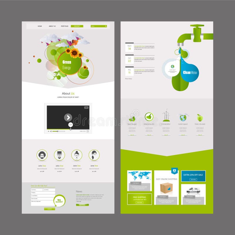 One Page Business Website Template - Home Page Design - Clean and ...