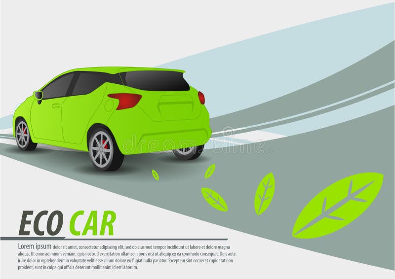 Eco Car, Green Energy Vehicle Stock Illustration - Illustration of ...