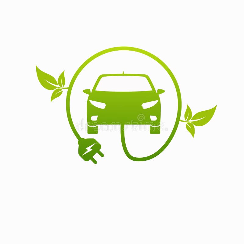 Eco Car Green Leaf and Car Sign Vector Design Stock Vector ...