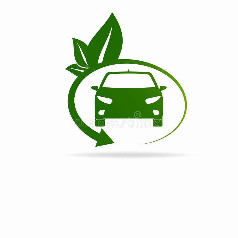 Eco Car Green Leaf and Car Sign Vector Design Stock Vector ...