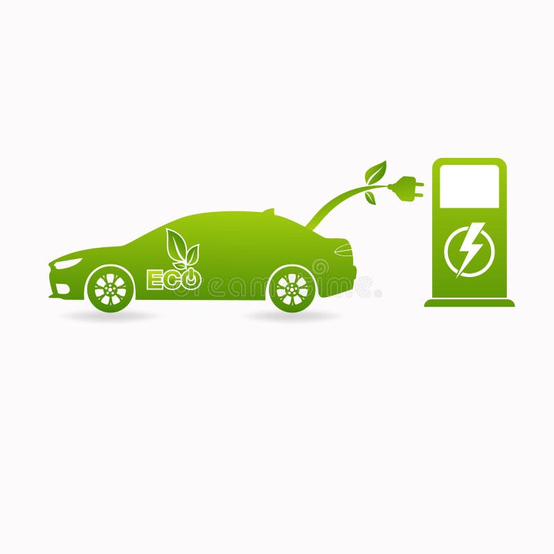 Eco Car Green Leaf and Car Sign Vector Design Stock Vector ...