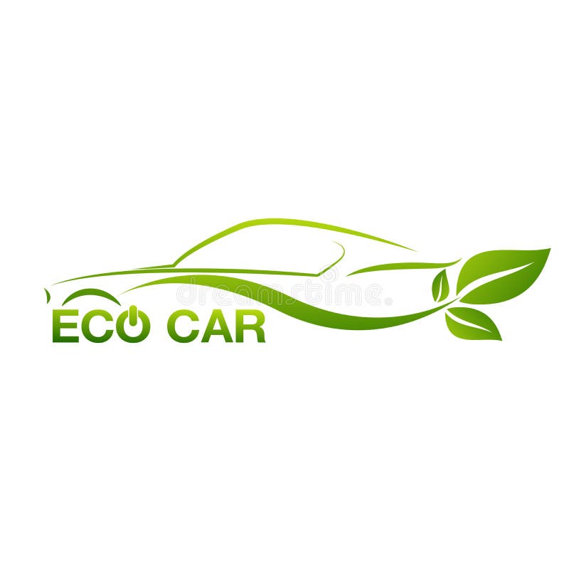 Eco Car Green Leaf and Car Sign Vector Design Stock Vector ...