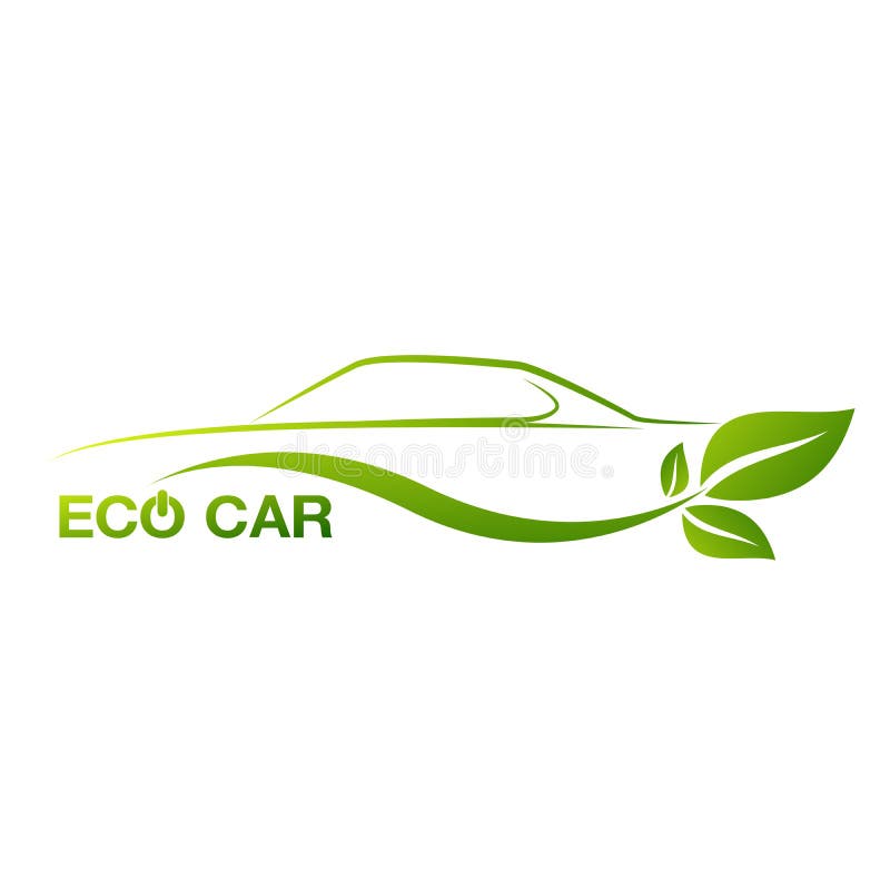Eco Car Green Leaf and Car Sign Vector Design Stock Vector ...