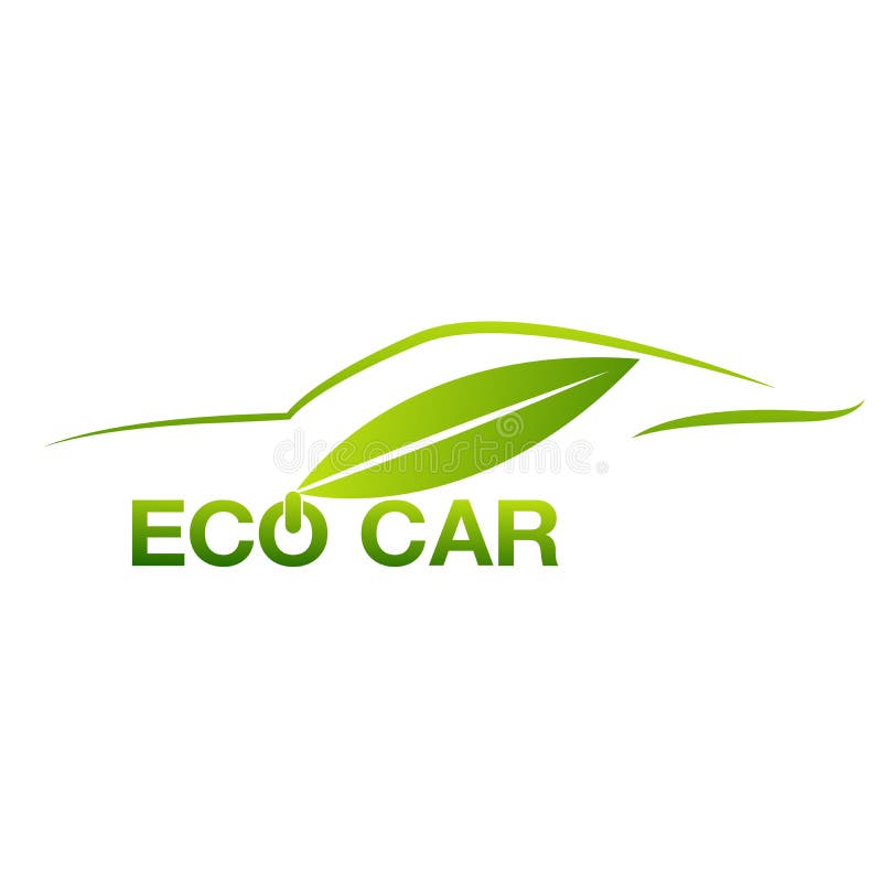 Eco Car Green Leaf and Car Sign Vector Design Stock Vector ...