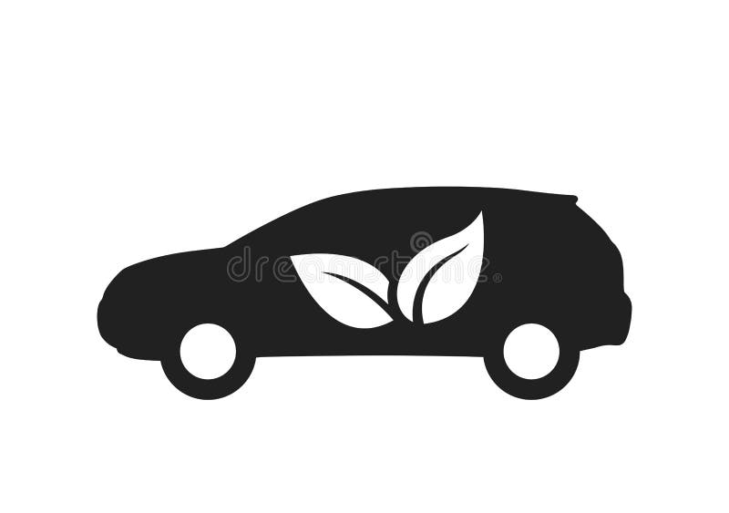 Eco Car Icon. Zero Emission Vehicle, Environmentally Friendly and Eco ...
