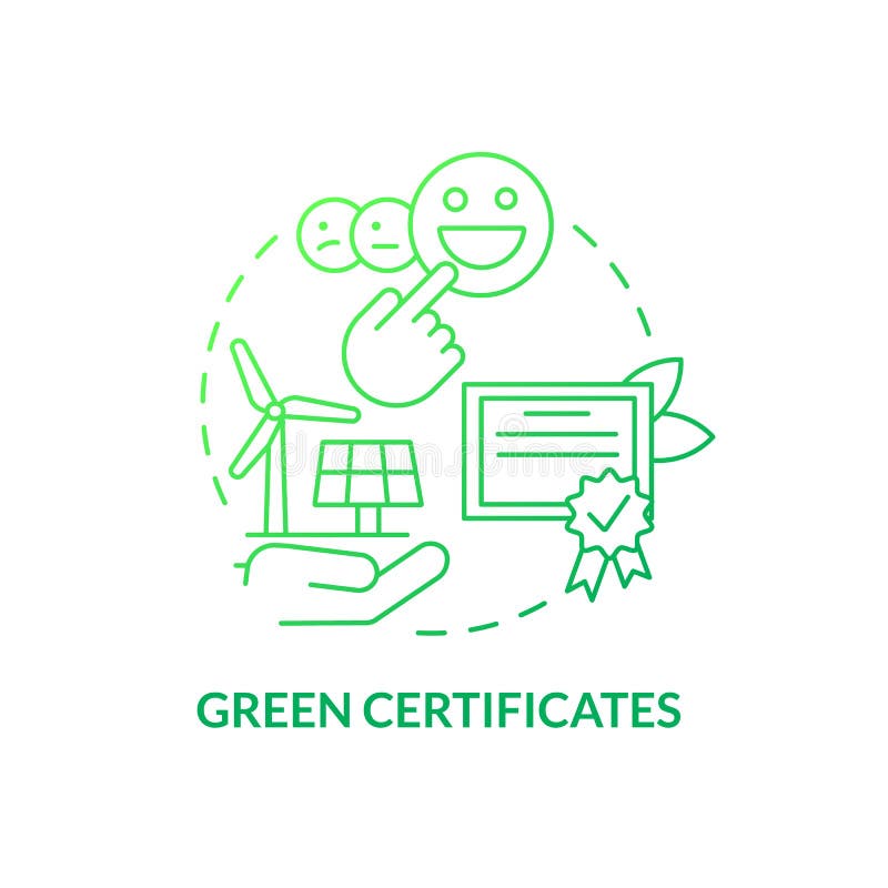Eco Certificates Green Gradient Concept Icon Stock Vector ...