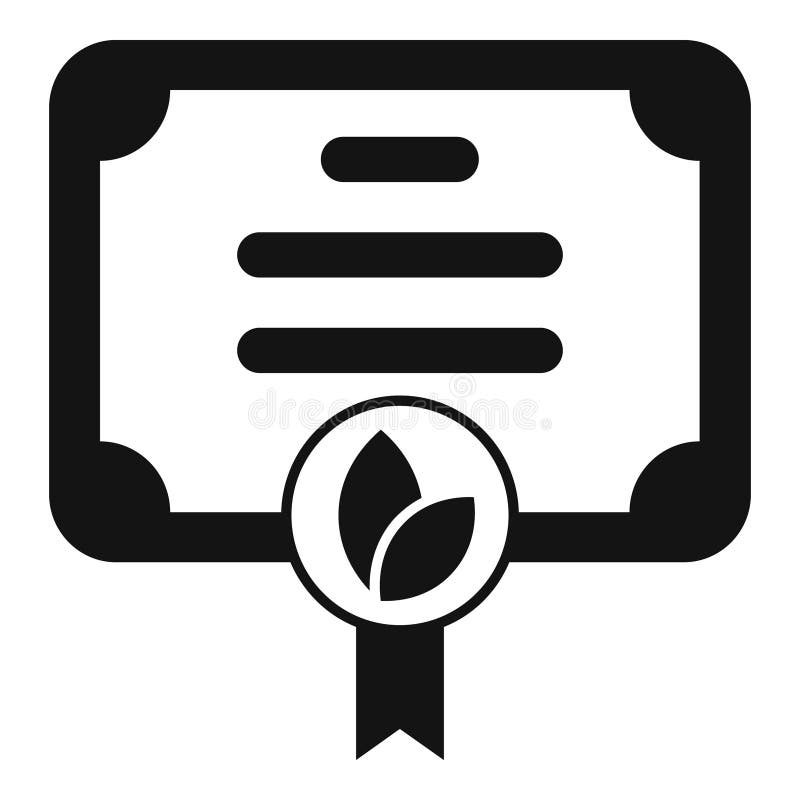 Eco Certification Symbol with Leaves on Certificate Representing ...