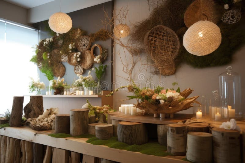 Eco-chic Decor with Natural Elements and Recycled Materials Stock Illustration - Illustration of ...