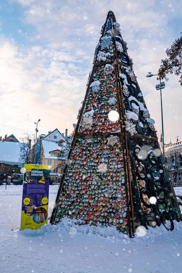 Eco Christmas Tree Made Up of Waste, Recycled Trash and Used ...