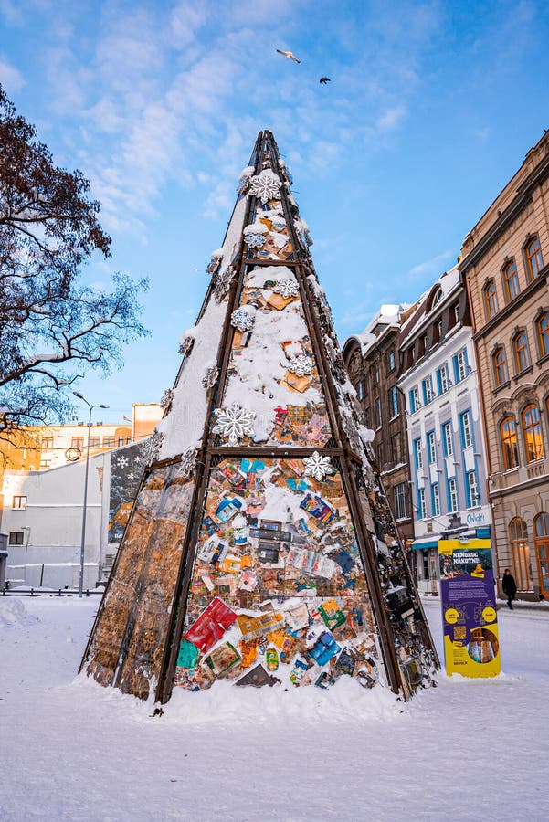 Eco Christmas Tree Made Up of Waste, Recycled Trash and Used ...