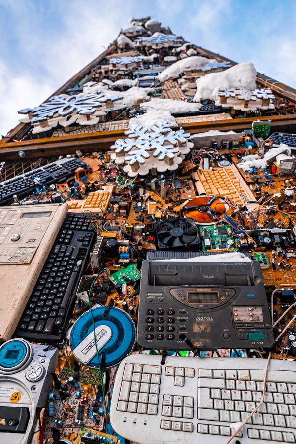 Eco Christmas Tree Made Up of Waste, Recycled Trash and Used ...