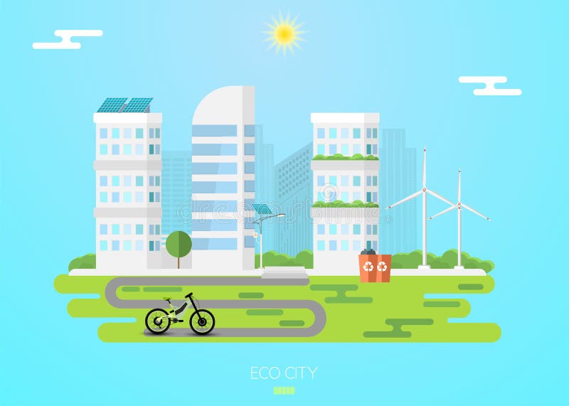 Eco city concept stock vector. Illustration of earth - 110020225