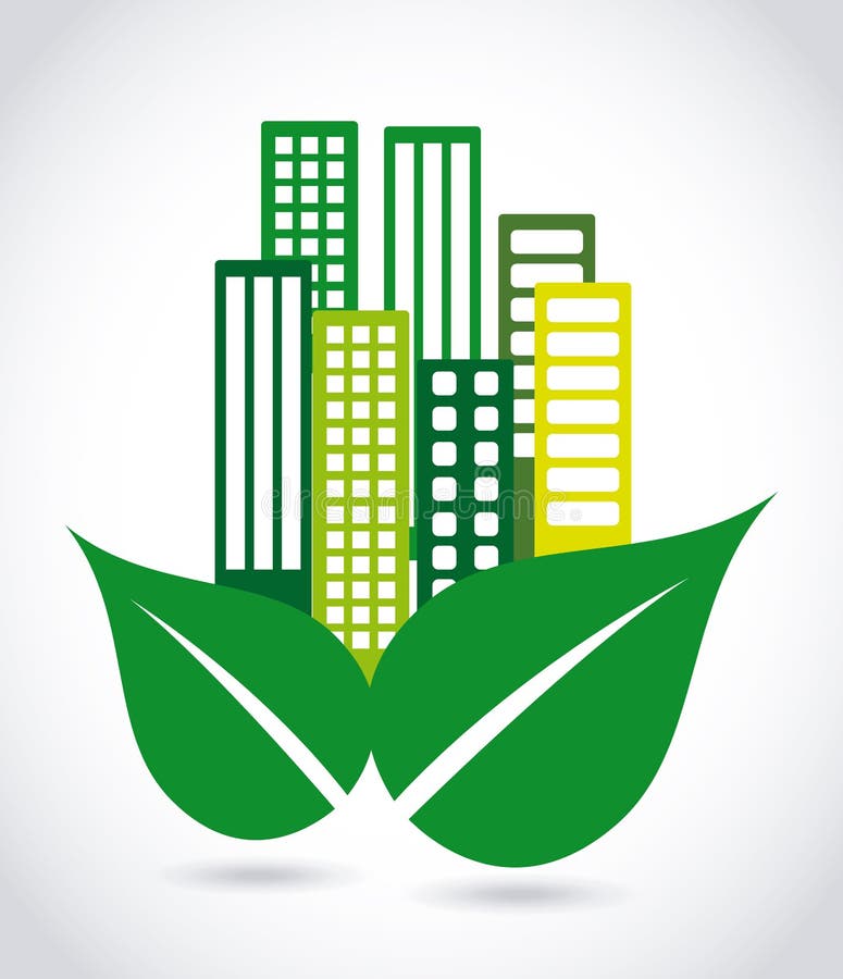 Green city design stock vector. Illustration of ecological - 14152265