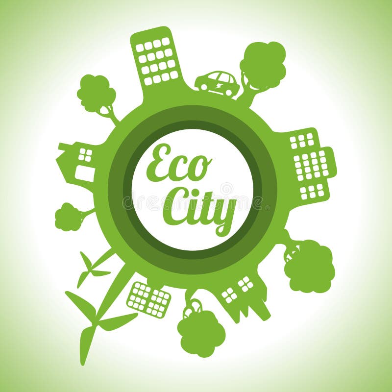 Eco City Design Vector Illustration Eps10 Graphic Stock Vector ...