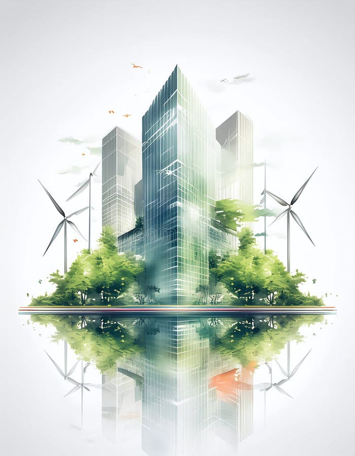 Eco City. Panorama of the Green City. Environmental Concept Stock ...