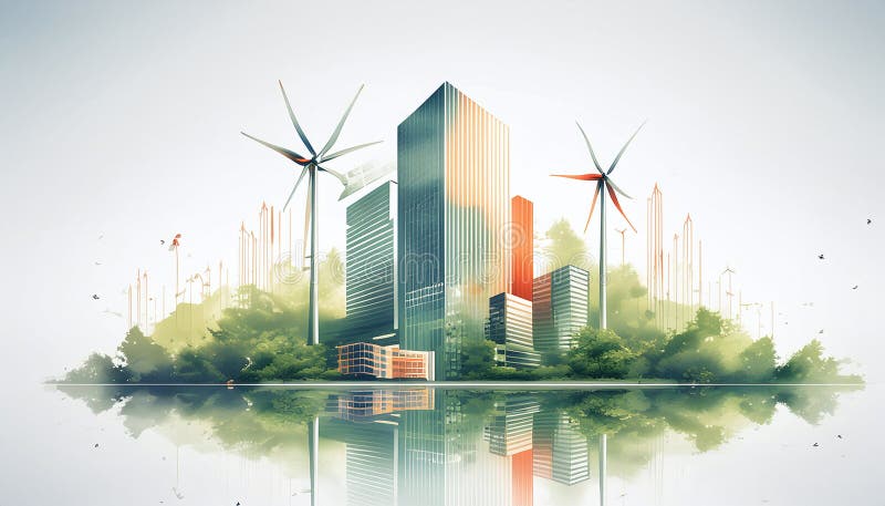 Eco City. Panorama of the Green City. Environmental Concept Stock ...