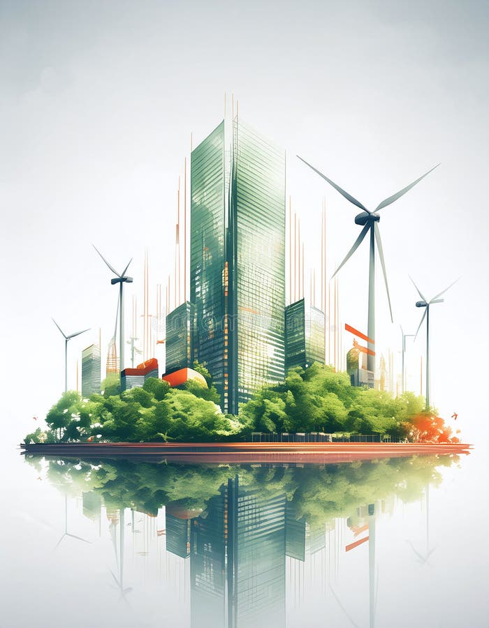 Eco City. Panorama of the Green City. Environmental Concept Stock ...