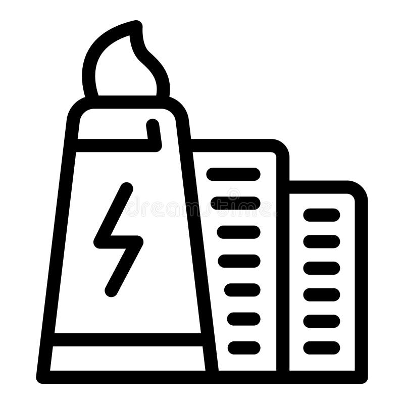 Eco City Power Plant Icon Outline Vector. Electric Distribution Stock ...