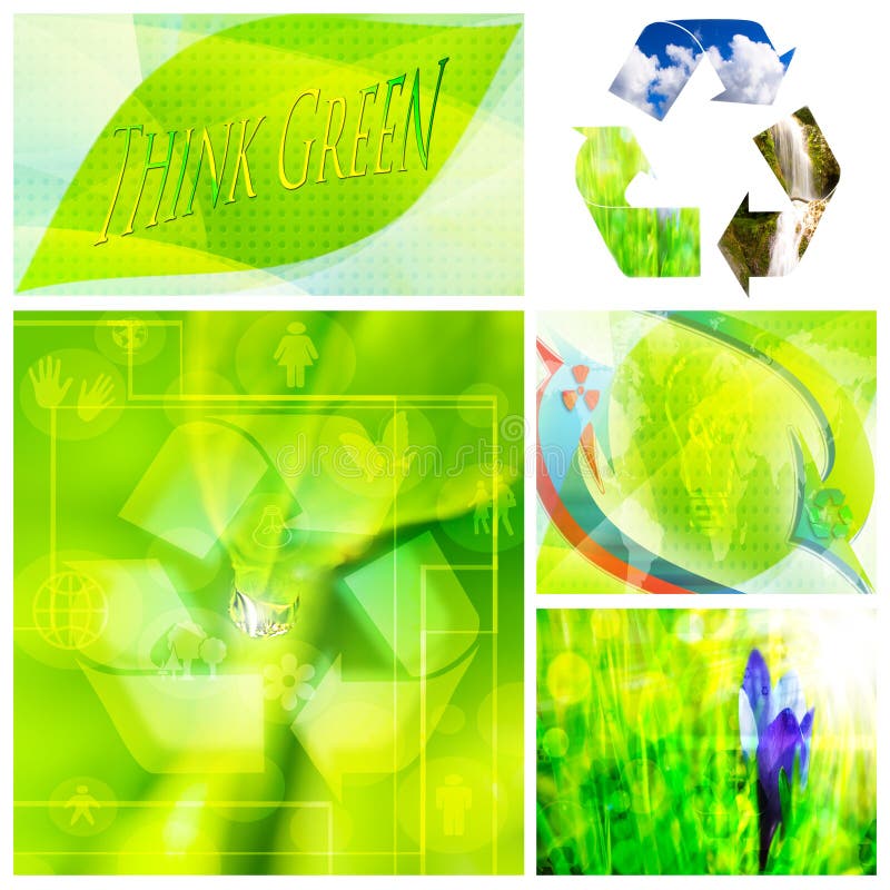 Eco collage stock illustration. Illustration of energy - 23070710