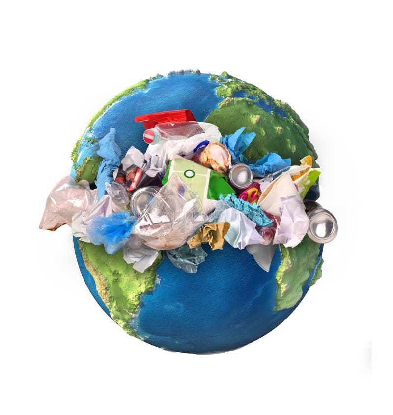 Earth Garbage Dump. Planet and Garbage. Scrapyard Vector Illustration ...