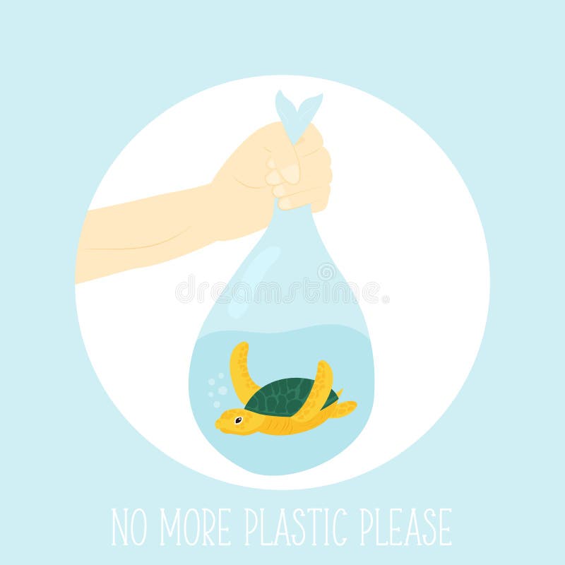 Eco Concept Poster with Marine Turtle. Stock Vector - Illustration of ...