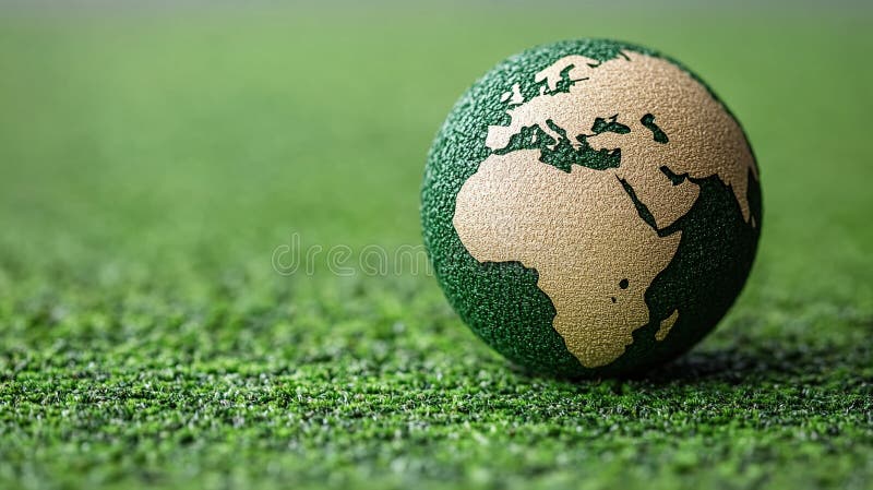 Eco-conscious Earth Model on Artificial Turf Sustainable Future Concept ...