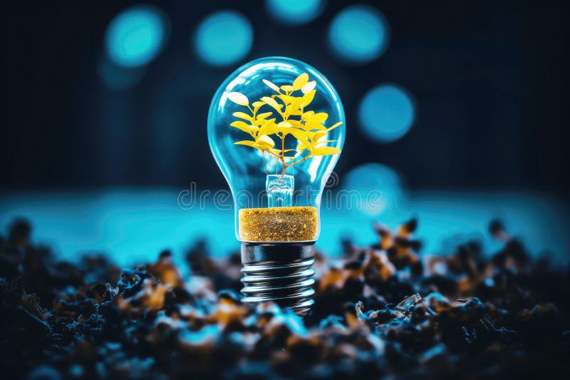 Eco Conscious Future: Growing Plant in Light Bulb of Responsibility ...
