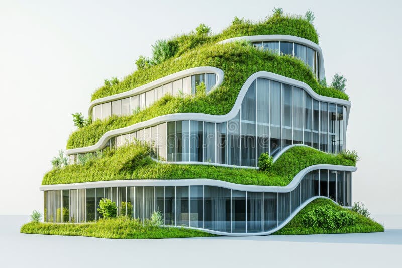 Eco-conscious Modern Building Boasting a Curved White Framework ...