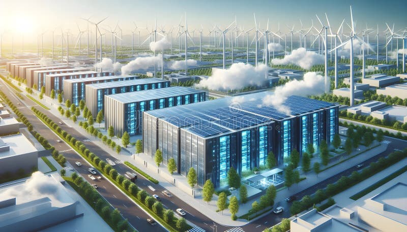 Eco-conscious Technology Hub, Green Data Center Powered by Solar Energy ...