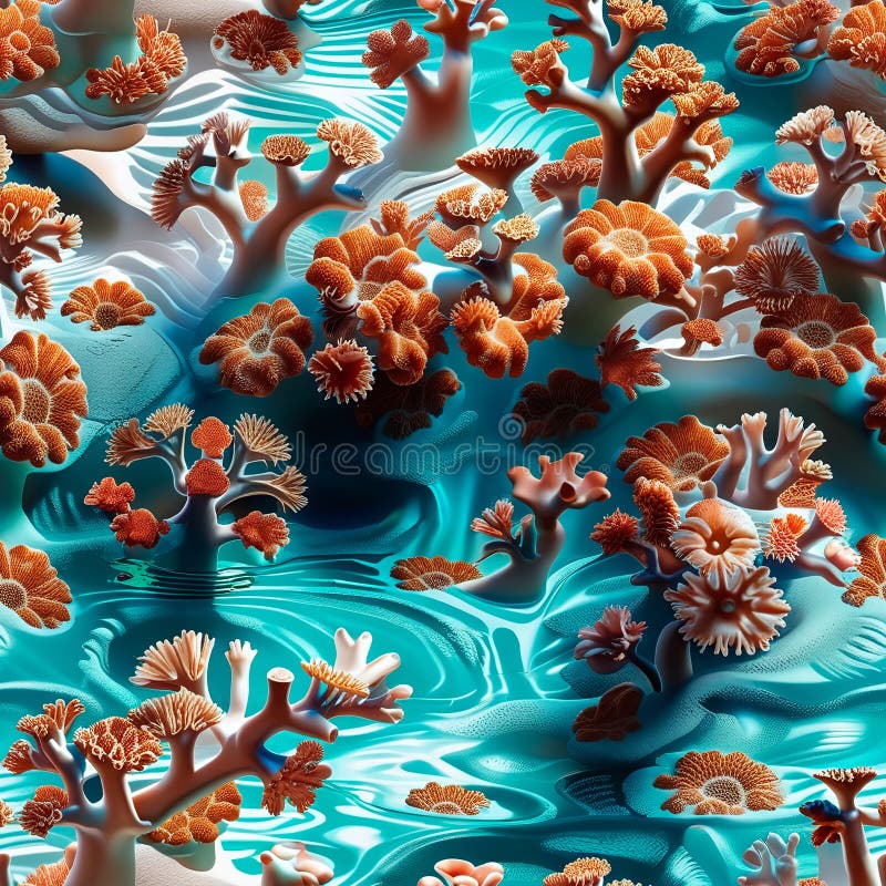 Eco Coral Reef Texture stock illustration. Illustration of turquoise ...