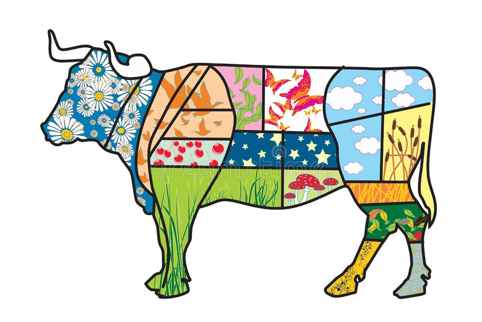 Eco cow stock illustration. Illustration of farm, cattle - 13245419