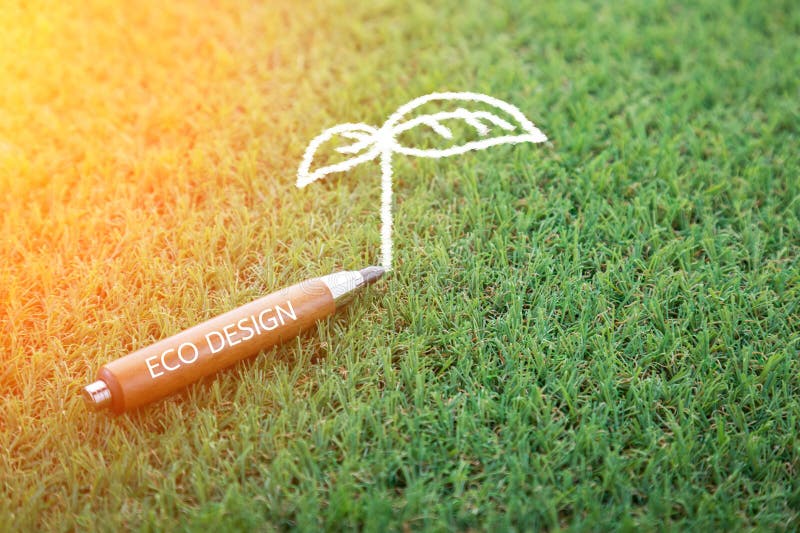 Eco Design Concept with Pencil and Tree Doodle Stock Photo - Image of ...