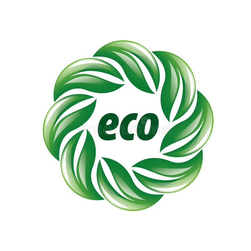 Eco do vetor do logotipo ilustração do vetor. Ilustração de ambiental ...