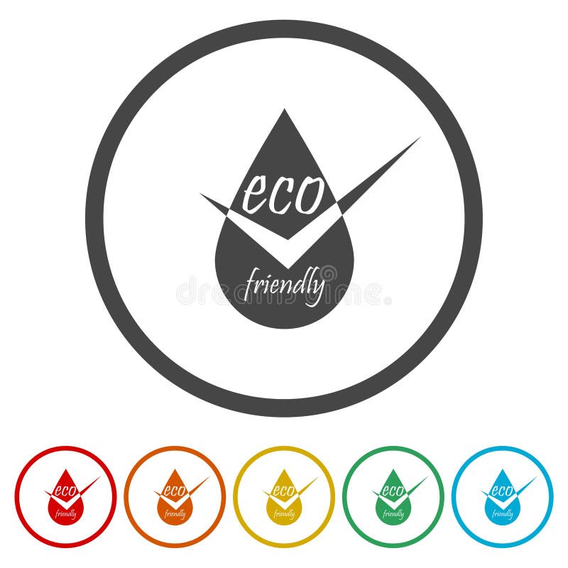 Eco Drop icons set stock vector. Illustration of ecology - 163673759