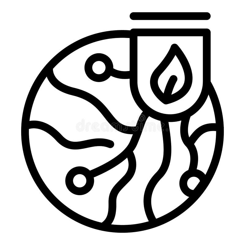 Eco Earth Icon Outline Vector. Ecology Energy Stock Vector ...