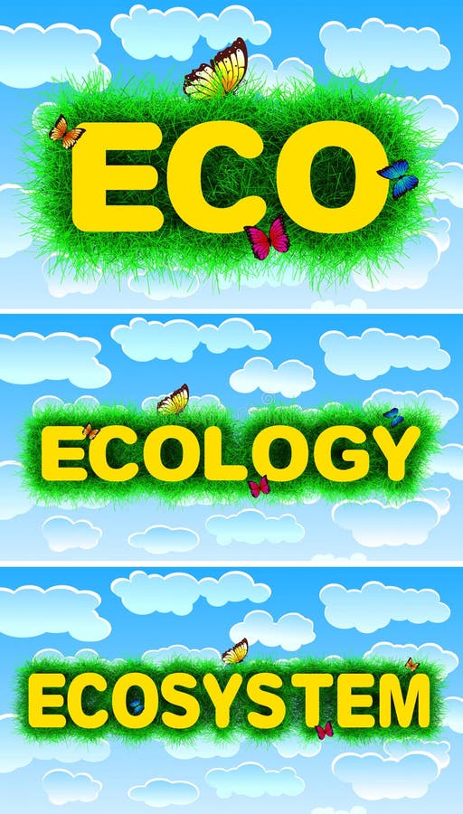 Eco - Ecology - Ecosystem stock illustration. Illustration of cloud ...