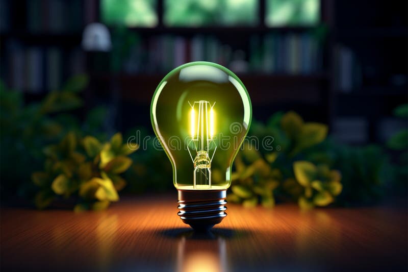 Eco Efficient Light Lightbulb Concept Emphasizing Energy Efficiency ...