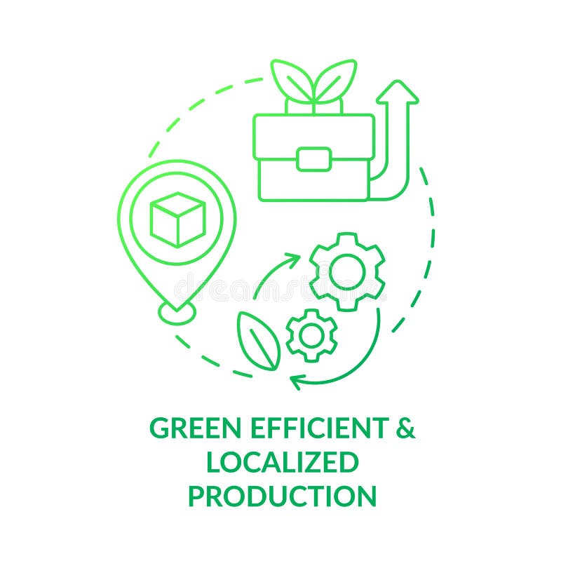 Eco-efficient and Localized Production Green Gradient Concept Icon ...