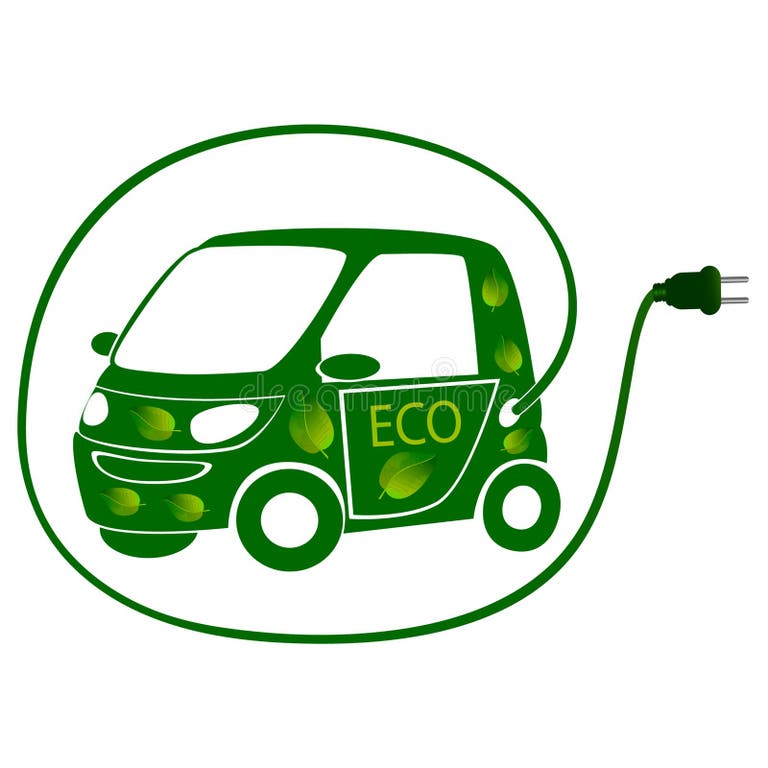 Eco elbil vektor illustrationer. Illustration av modernt - 49630922