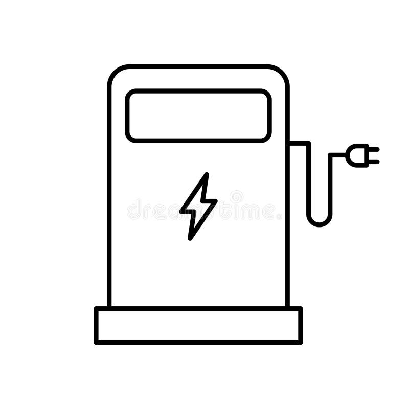 Electric Fuel Pump Station Icon. Charging Point for Hybrid Vehicles ...