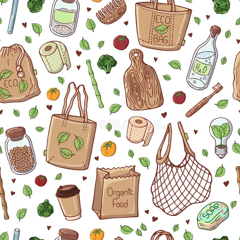 Eco elements pattern stock vector. Illustration of glass - 136236069