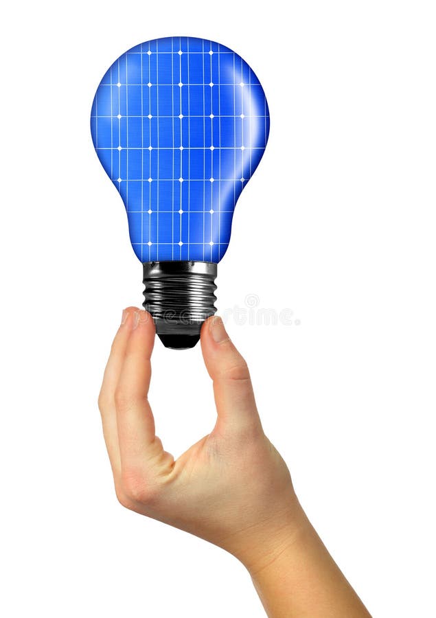 Eco energy bulb in hand stock image. Image of environmental - 39268423